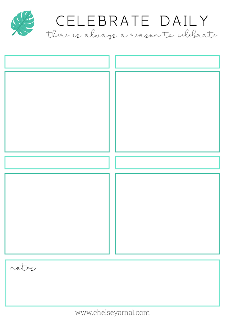 Freebie! Celebrate Daily Journal Printable – Events and Experiences